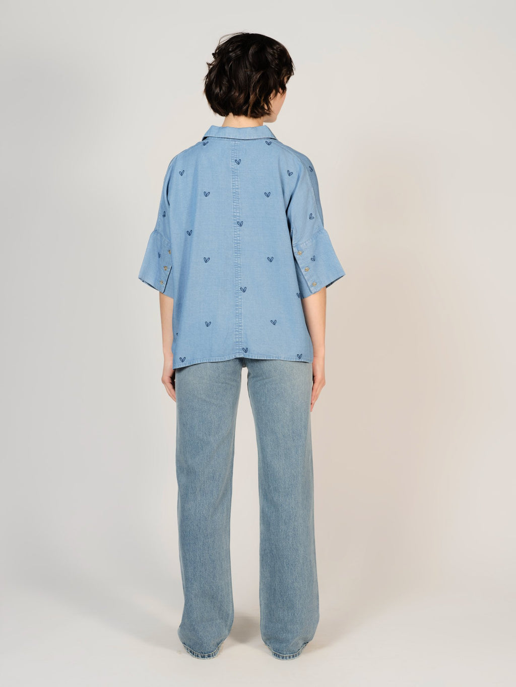 Chemise bleu SALLY EMBRO HEART – F.A.M. JEANS
